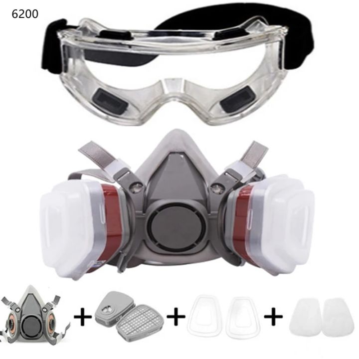 New 7in1/16in1 6200 Dust Gas Respirator Half Face Dust Mask For ...