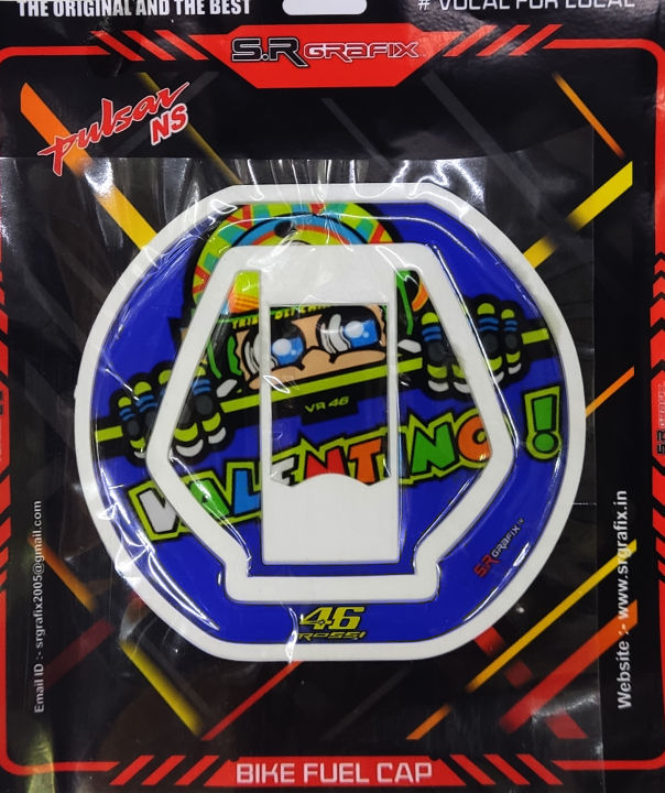 Bajaj Pulsar NS Valentino 46 Bike Tank Pad / Tank Cap Sticker/Fuel Cap ...