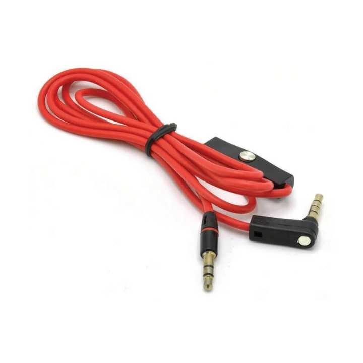 Aux 3.5mm (Line-in) Cable Cord With Mic Control For Headphones | Daraz ...