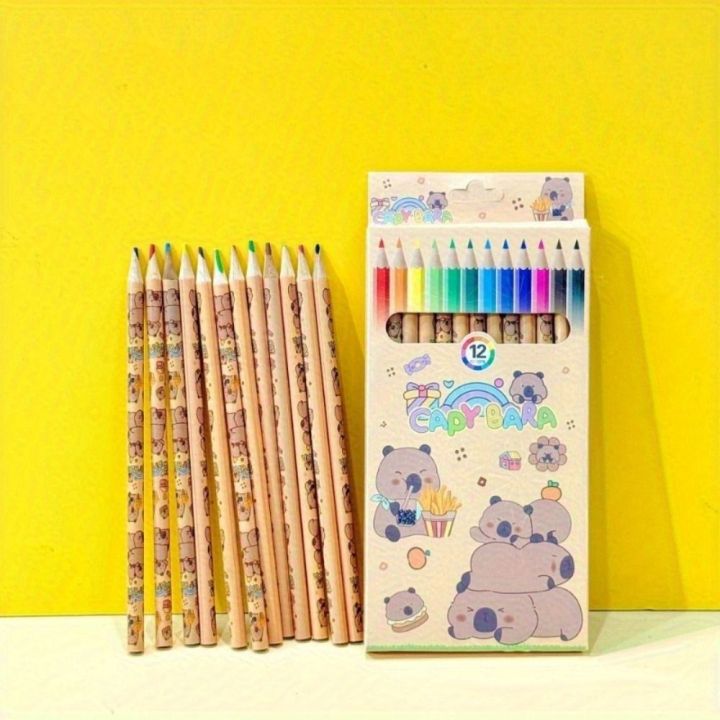 New 12 Colors Capybara Colored Pencils Sketching Drawing Art Supplies ...