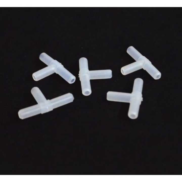5 Piece Plastic T Shape Tee 3 Way Hose Joints Fish Tank Aquarium Air ...