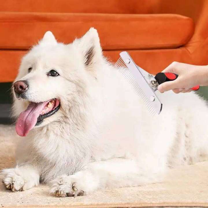 Dog Rake Shedding Undercoat Brush Stainless Steel Teeth Comb For ...