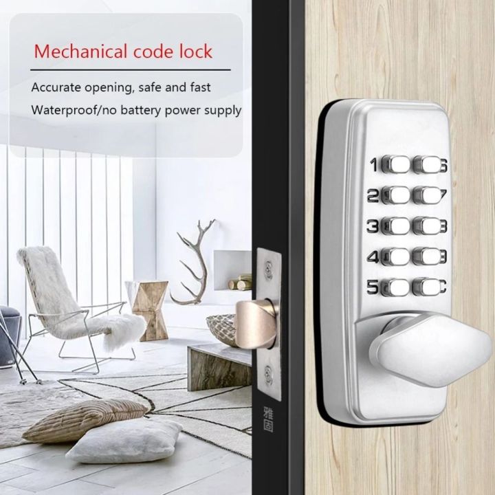 Password Metal Digital Door Lock Pad Code Push Button Smart Lock ...