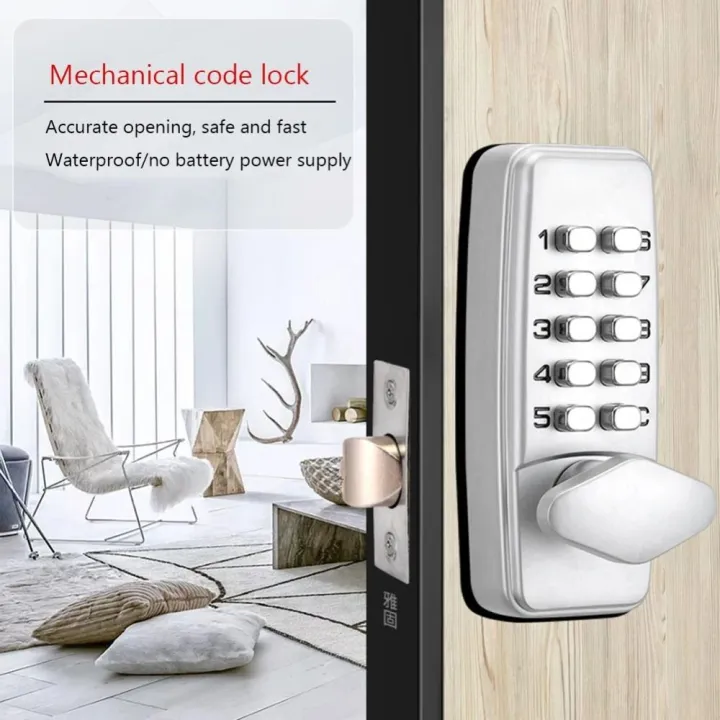 Password Metal Digital Door Lock Pad Code Push Button Smart Lock ...