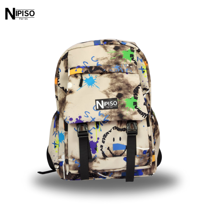 NIPISO Graffiti Printed Soft School College Trendy Hip-Hop Backpack ...