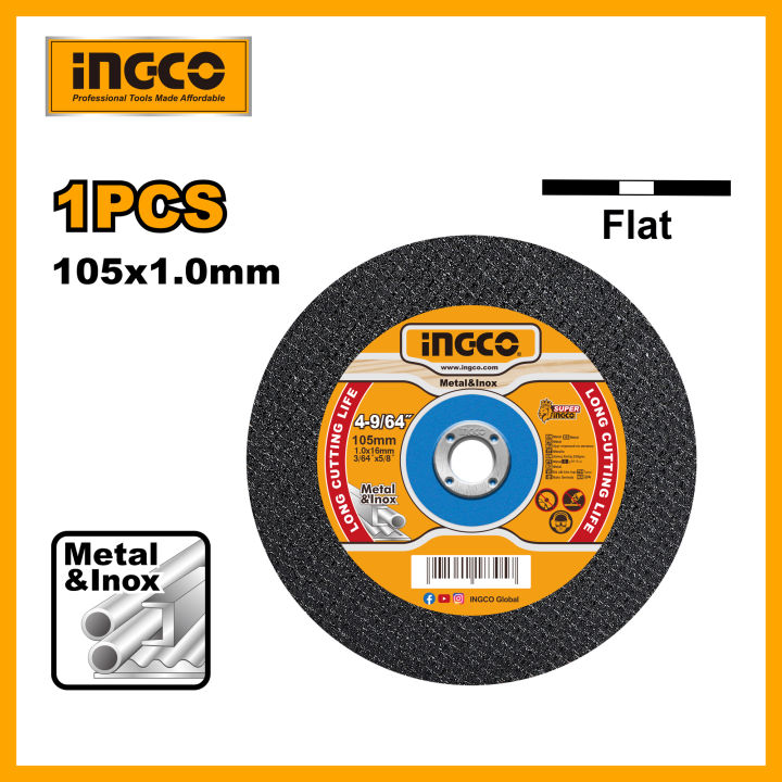 INGCO 105mm*1mm Abrasive metal cutting disc for metal and inox ...