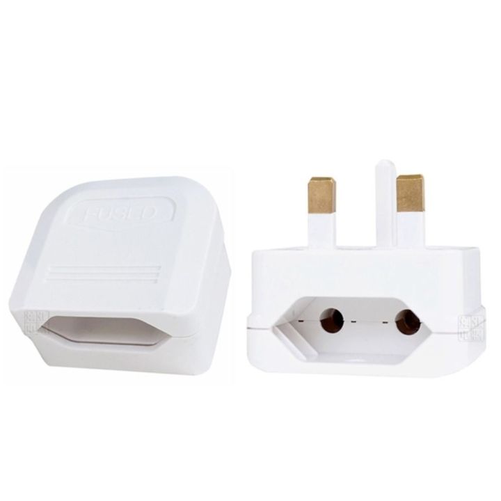2 Pin To 3Pin European To UK EU To UK Converter Travel Plug Adapter ...