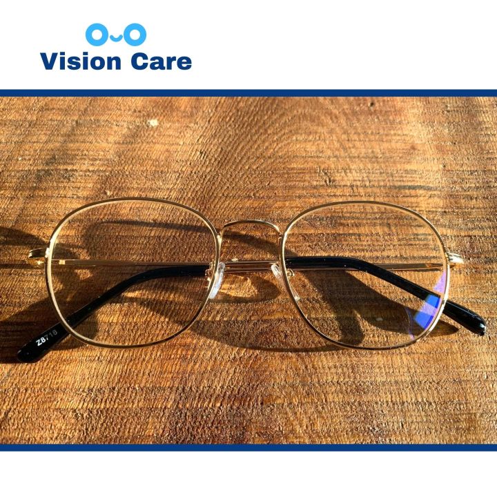 Vision Care Golden Unisex Square Metal Eyeglass Frame Glasses | Daraz ...