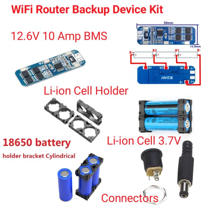 Router Backup Kit Self Made DIY Kit With 12V BMS Lithium Battery Cell ...