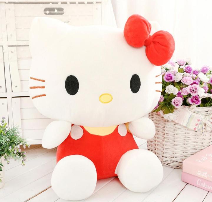 Cute Hello Kitty Plush Toy – Soft Stuffed Cat Doll, Kawaii Anime ...