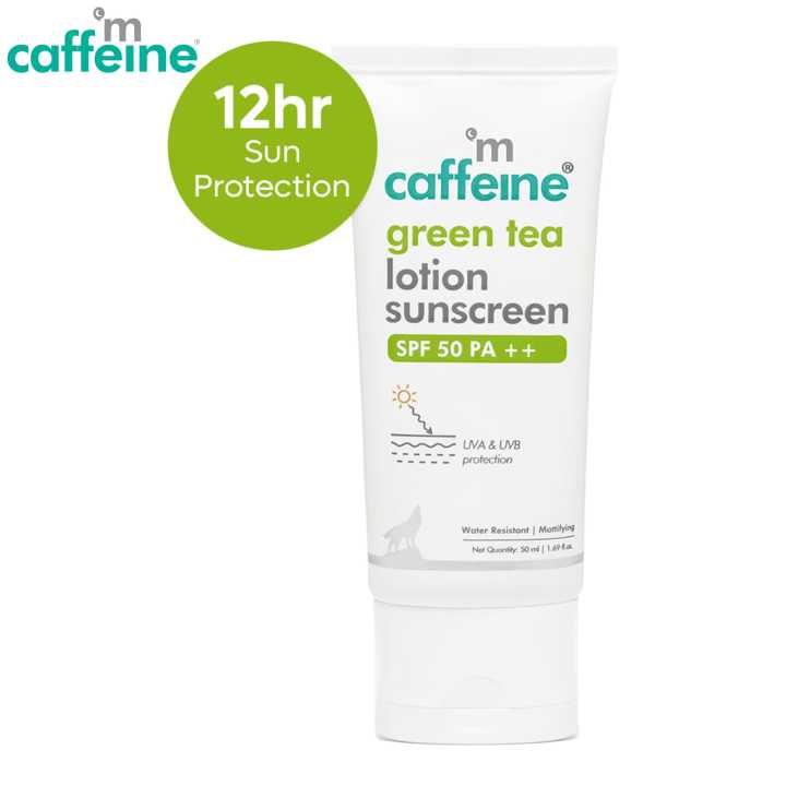 MCaffeine Green Tea Lotion Sunscreen SPF 50 PA ++++ 50ml | Daraz.com.np