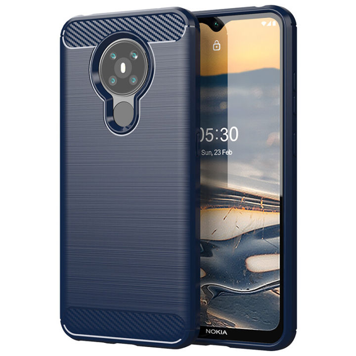 lthmy for Nokia 5.3 Case Carbon Fiber TPU Soft Silicone Back Cover ...