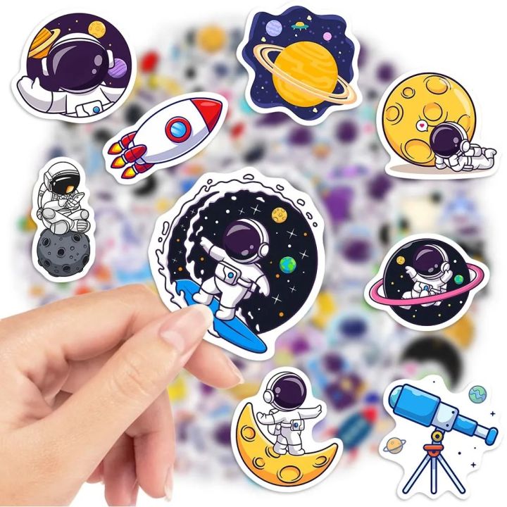 25/50pcs Cute Cartoon Astronaut Space Stickers for Laptops Scrapbook ...