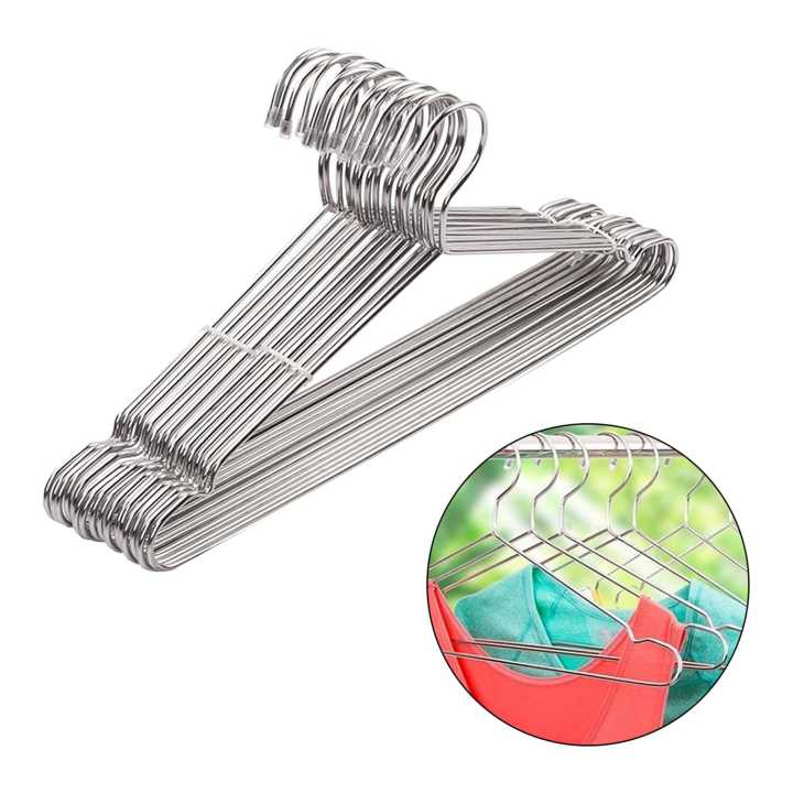 Stainless Steel Clothes Hanger Set 10 pcs | Daraz.com.np