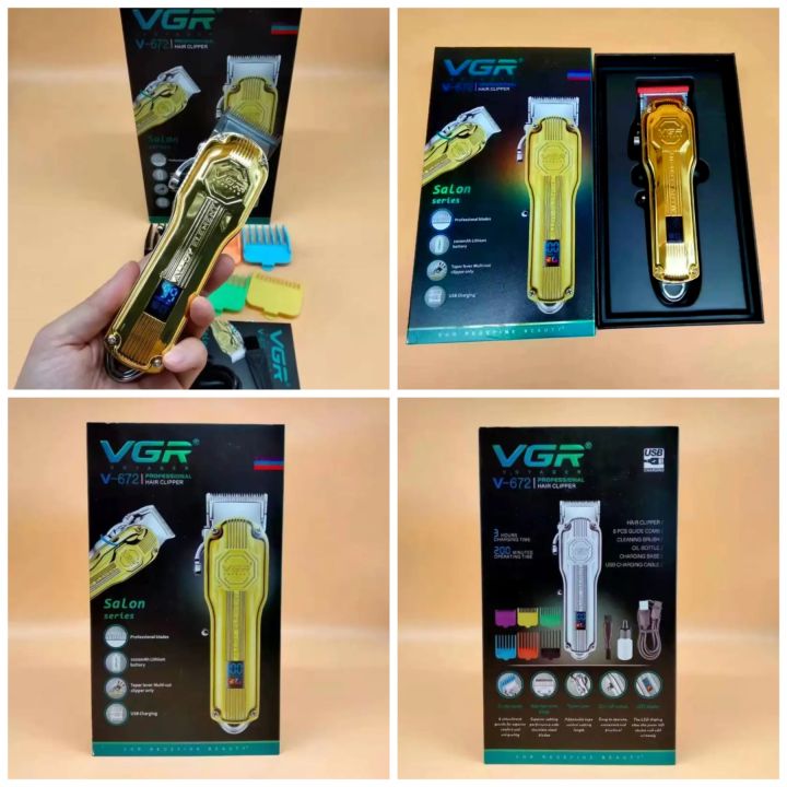 V-672 Professional Metal Cordless Hair Clipper – 2000mAh Rechargeable ...