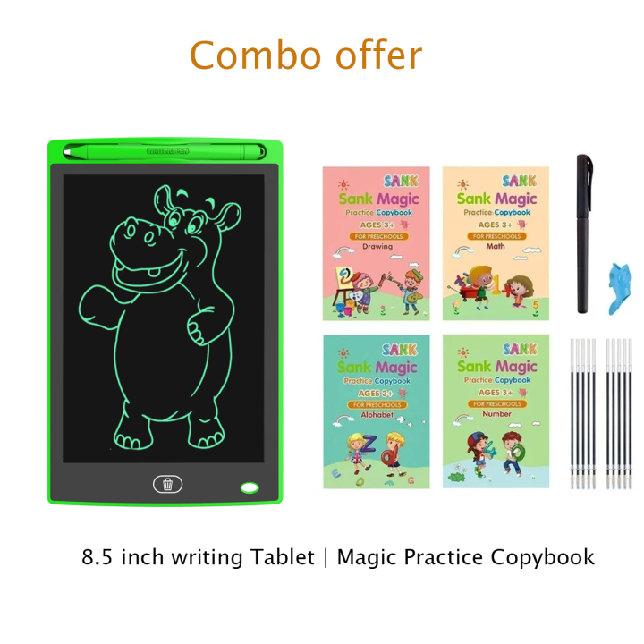 COMBO: 8.5'' LCD Writing Tablet (Stylus, Lock, One-Click Erase) + Magic ...