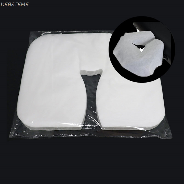 KEBETEME 100pcs Disposable Non-Woven Headrest Pillow Paper Beauty Spa ...