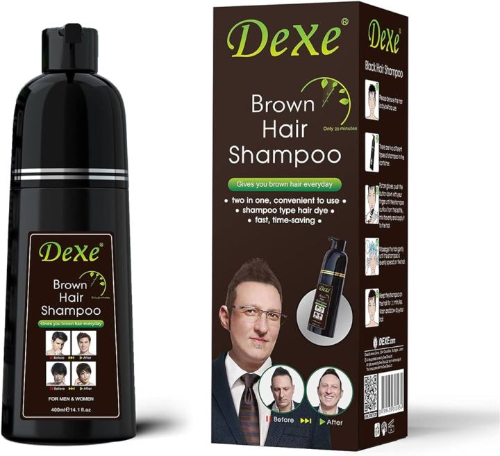 Dexe Brown Hair Shampoo 400 ML - Natural Herbal Formula - Long-Lasting ...
