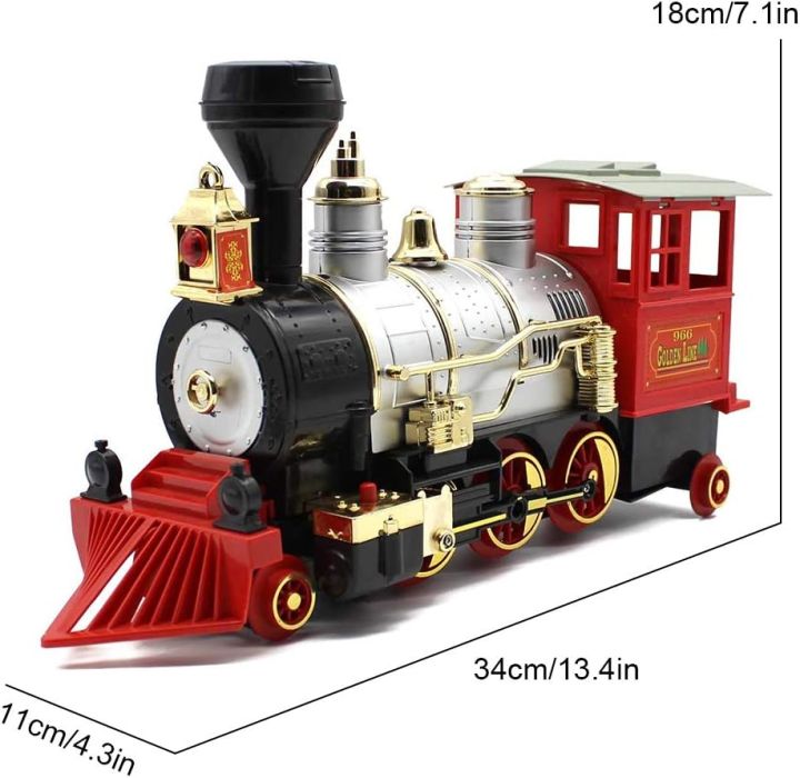 HT-Dollox Train Toy With Steam Locomotive Train Set For Kids With Smoke ...