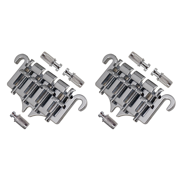 SRIWEN 2X 3 Point 4 String Bass Bridge Tailpiece Zinc Alloy Bridges ...