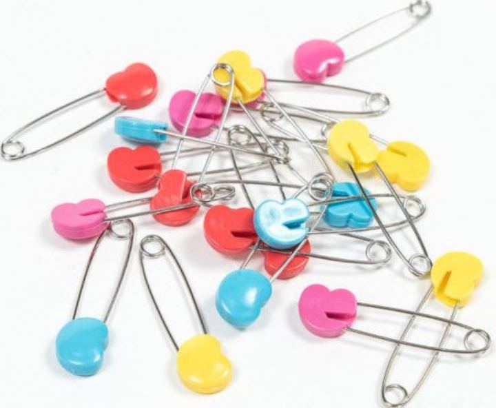 Combo 20 PCS Safety Pins Child Proof Safety Pin Different Color Pins Pins Cute Baby Safe Pins Plastic Head for Fabric Diapers Garment Repair Daraz .np