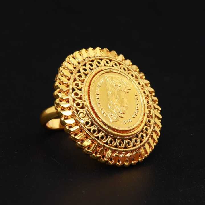 Gold Plated Coin Design Ring For Women | Daraz.com.np