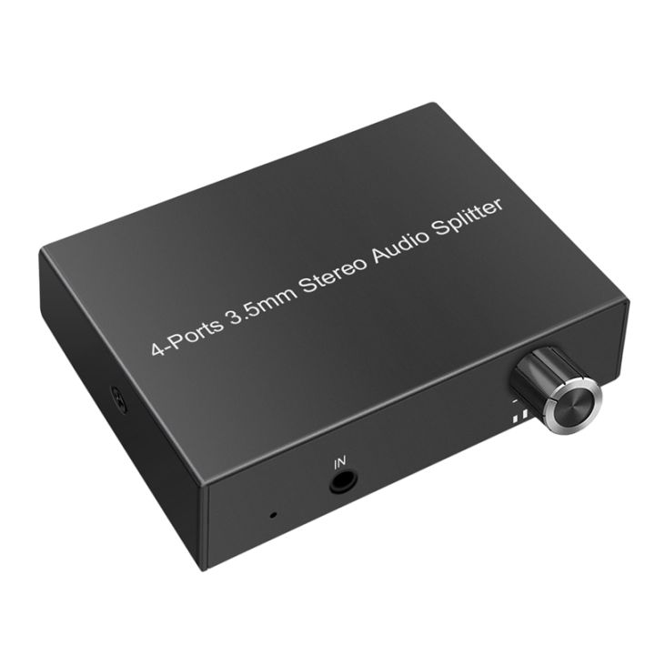 4 Ports 3.5mm Audio Splitter Multiple Audio Outputs Headphone Amplifier ...