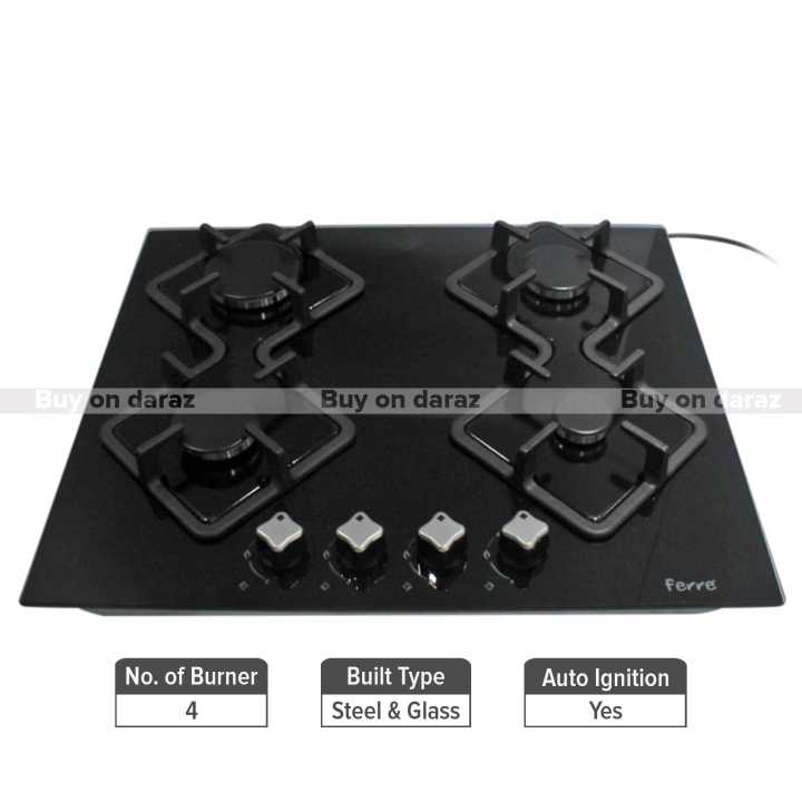 Black Ferre 4 Burner Gas Stove | Daraz.com.np