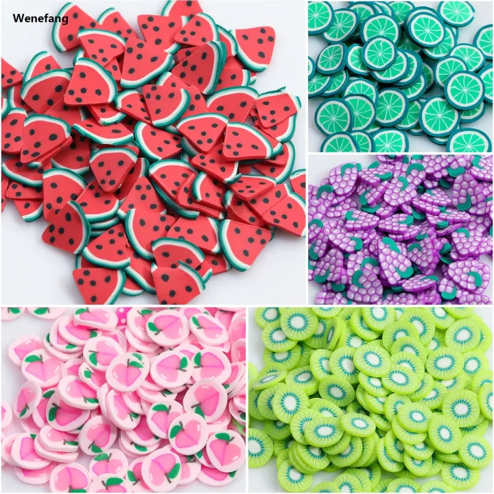 Wenefang 17000Pcs 3D Fruit Slices Polymer Clay Nail Art Decoration Tiny ...