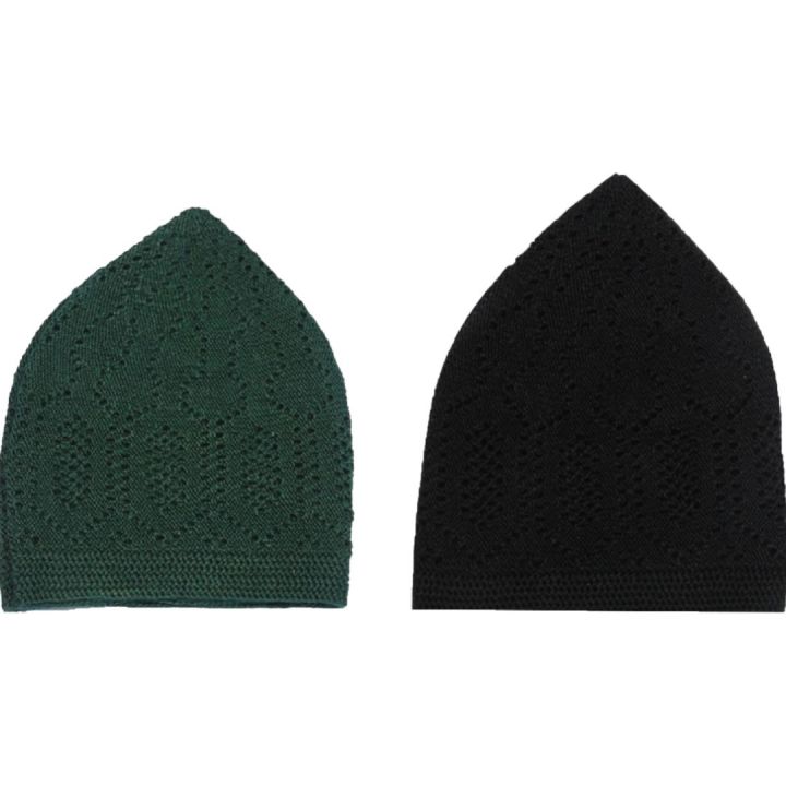 Pack of 2 - Cotton Combed Namaz Topi Muslim Knitted Prayer Caps | Daraz ...