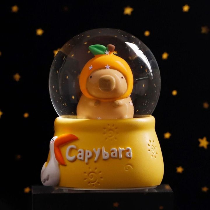 The New Capybara Cartoon Crystal Ball Sequins Resin Doll Decorations ...
