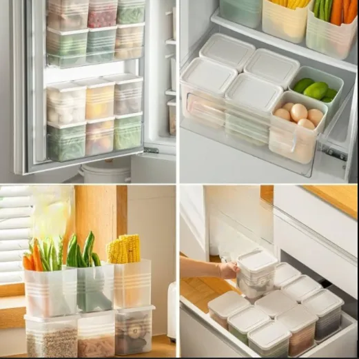 NOVA Stackable Plastic Fridge & Kitchen Storage Containers with Lids ...