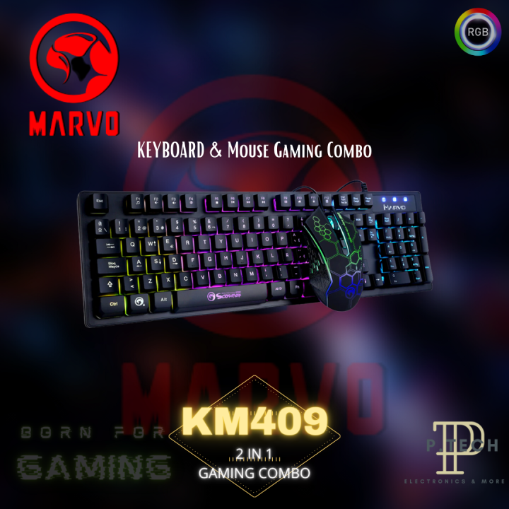 MARVO KM409 RGB Keyboard & RGB Mouse, 2 in 1 Combo | Daraz.com.np