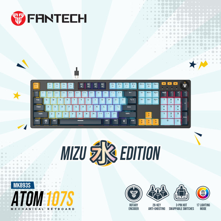 Fantech Atom107S MK893S MIZU Mechanical Keyboard-BLUE | Daraz.com.np