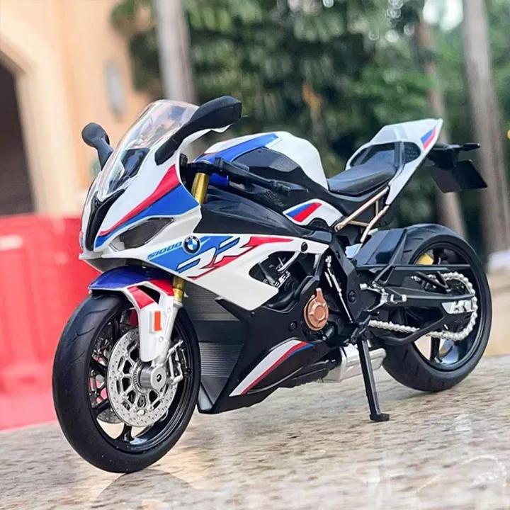 1:12 BMW S1000RR Motorcycle Car Models Toys Rubber Tires Front Wheel ...