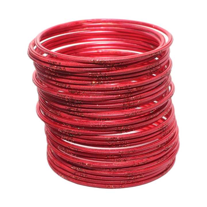 Plain 4 Dozen Red Color Bangles For Women 2.4 | Daraz.com.np