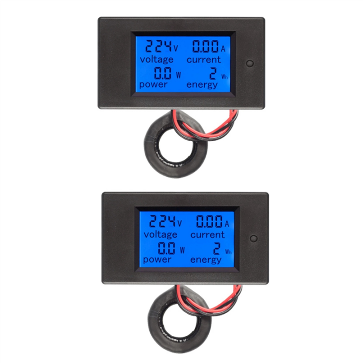 2X AC 80-260V 100A PZEM-061 LCD Display Digital Current Voltage Power ...