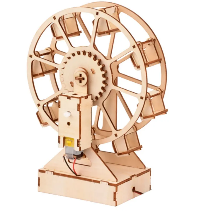 3D DIY Electric Craft Wheel Puzzle Game Wooden Model Building Kits ...