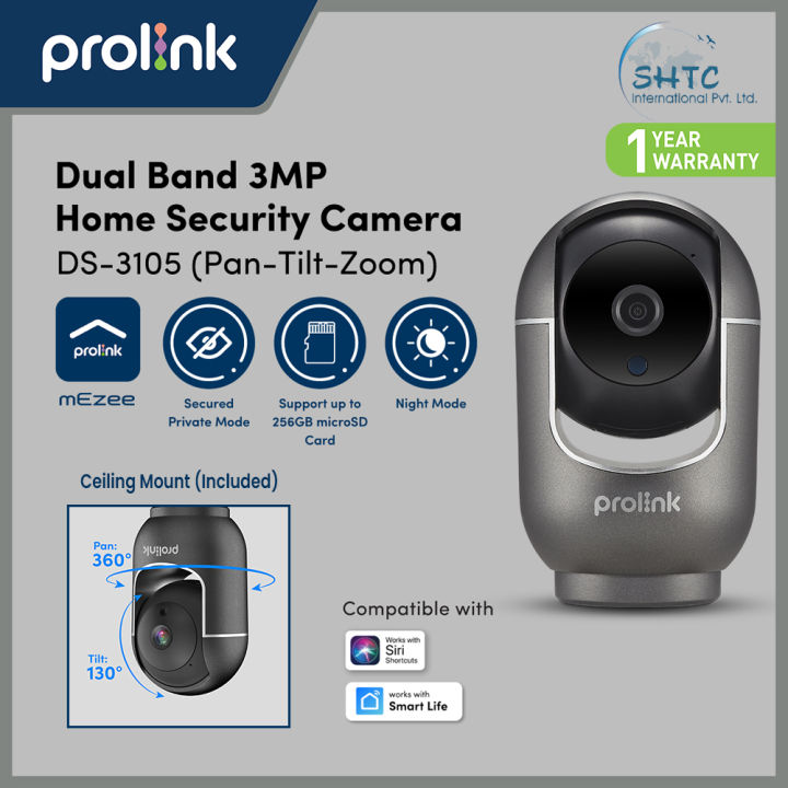 Prolink Dual Band 3MP Full HD 2304x1296px Home Security Wireless Wifi ...
