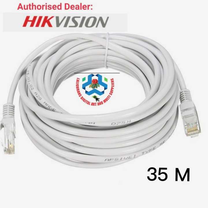 Hikvision CAT6 CCA UTP Network 0.565mm Cable 35M With RJ45 Fitted | Daraz.com.np
