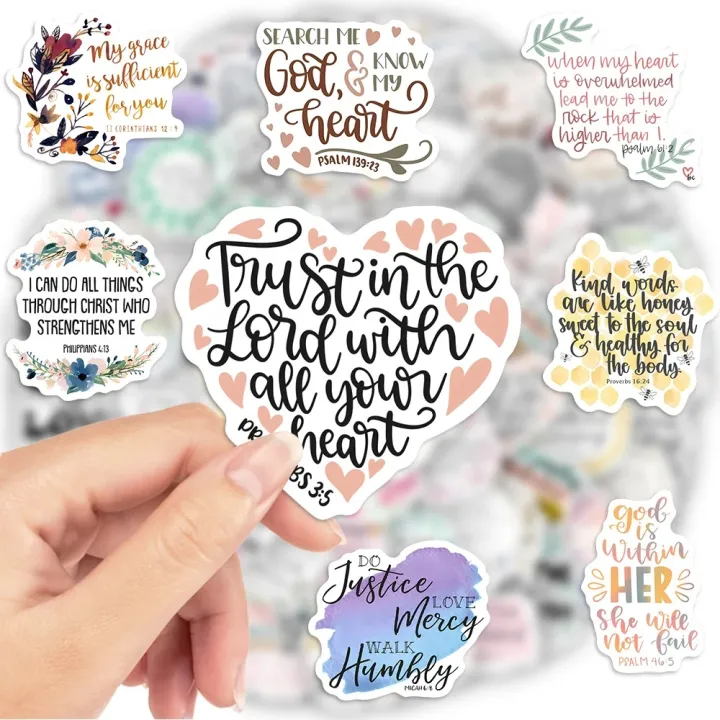 Artsy Home 25/50pcs Inspirational Bible Verses Scripture Gospel ...