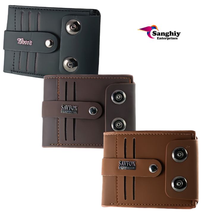 Bovis Double Tuck Button Pu Leather Wallet For Men | Daraz.com.np