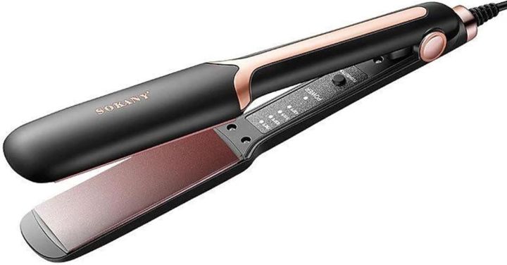 Sokany Hair Straightener Mini Portable Flat Iron | Ceramic Panel, LED Display, Adjustable ...