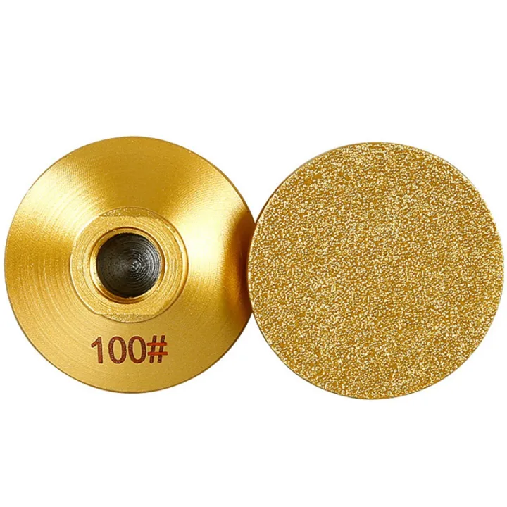 2 PCS 100 M10 Brazed Flat Grinding Head Gold Diamond Abrasive Polishing ...