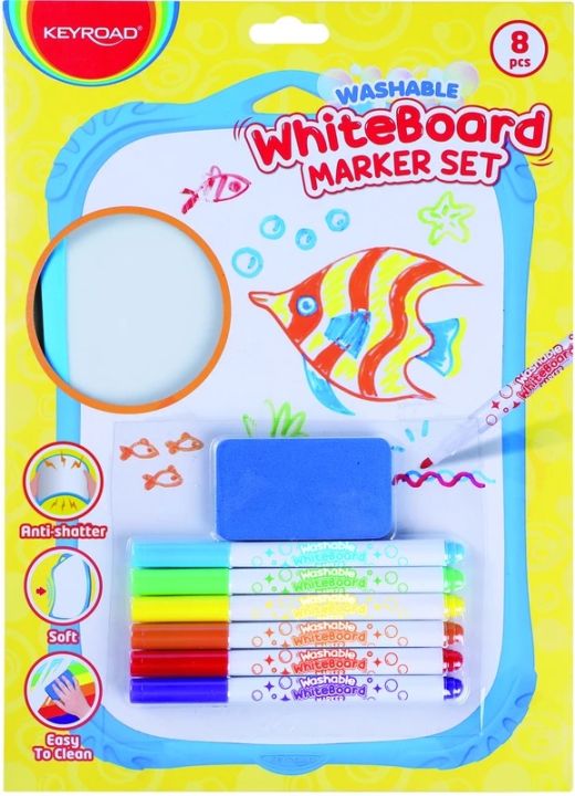 Keyroad Washable Whiteboard Marker Set (white board +6 color different ...