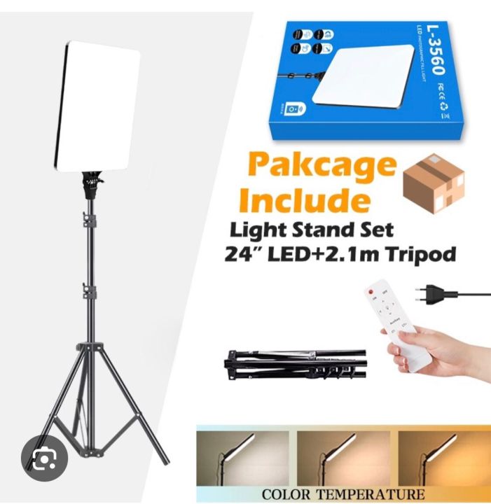 RL-24 LED Video Light Panel Light With Tripod Square Diffuser Light ...