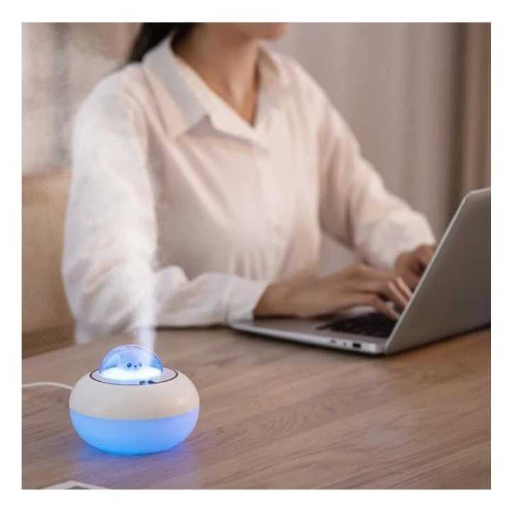 Cute Cat Design Air Humidifier / Diffuser With Colorful Night Light ...