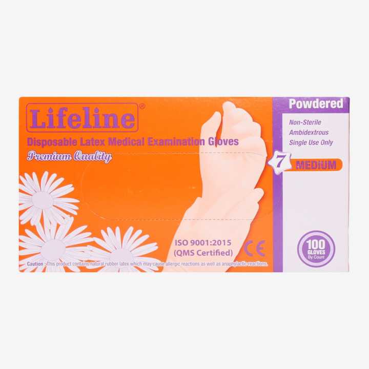 Lifeline Disposable Latex Medical Examination Gloves | Daraz.com.np