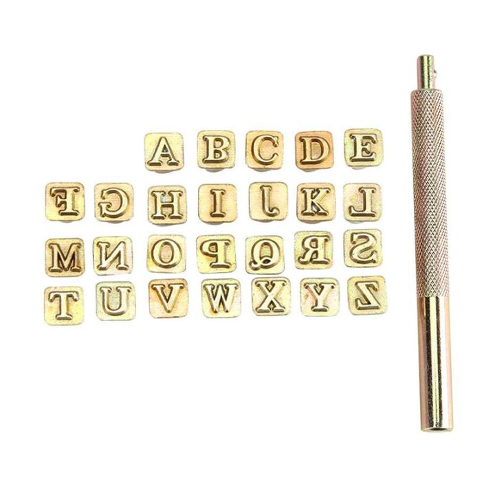 26Pcs Steel Alphabet Stamps Punch Set for Leather Craft Stamps Tools 26 ...
