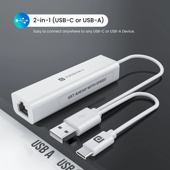 Portronics Mport 60 4-in-1 Multiport Type C/USB Hub with LAN Adapter ...